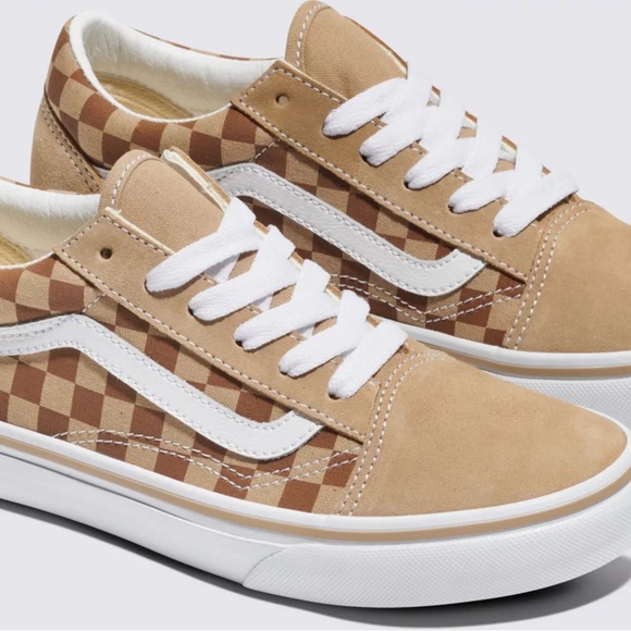 Vans | Shoes | Vans Kids Sneakers In Tan And White | Poshmark